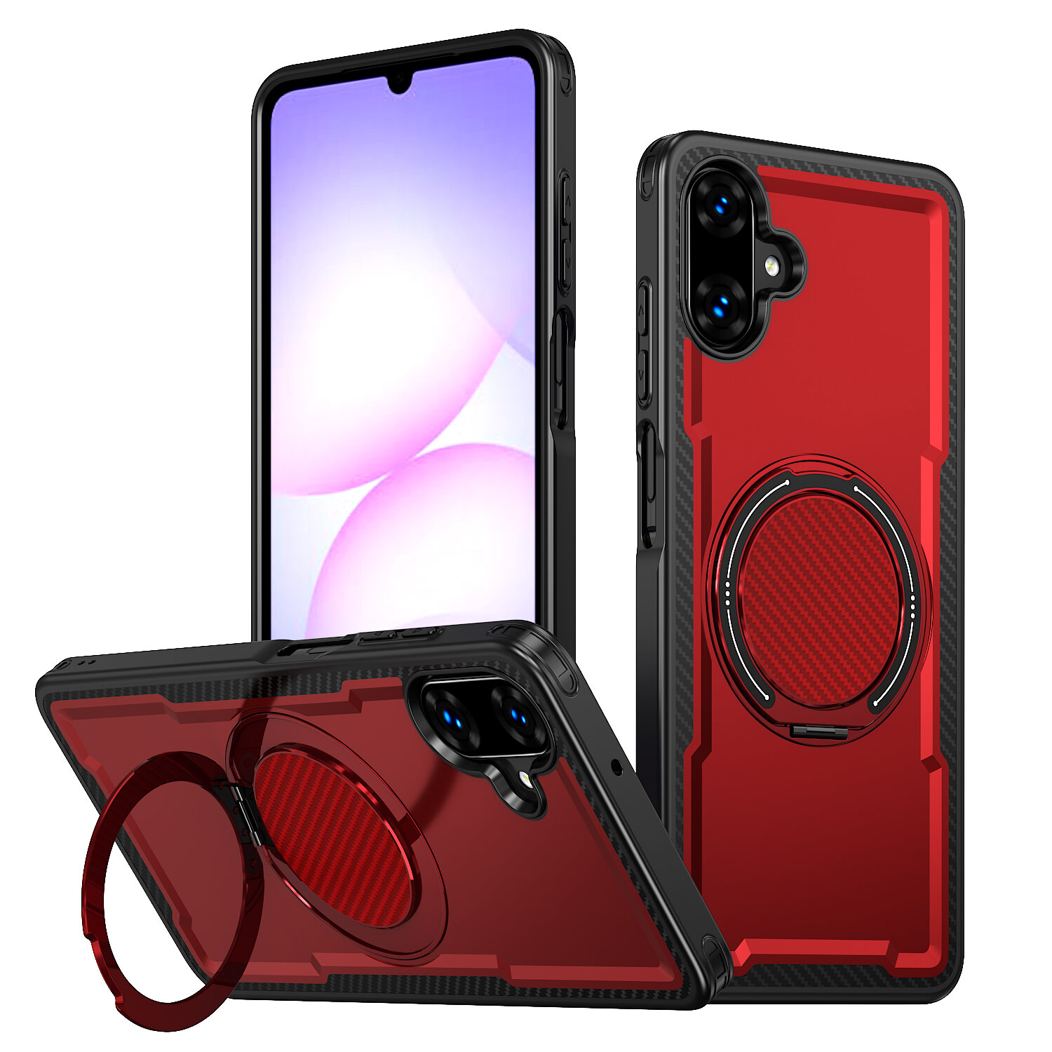 Чехол Для Samsung Galaxy A07/Самсунг Галакси A06, soft touch, накладка, поликарбонат (PC), защита камеры, ударопрочный, встроенная подставка, усиленные углы, Samsung, Samsung Galaxy A07, Samsung Galaxy A06