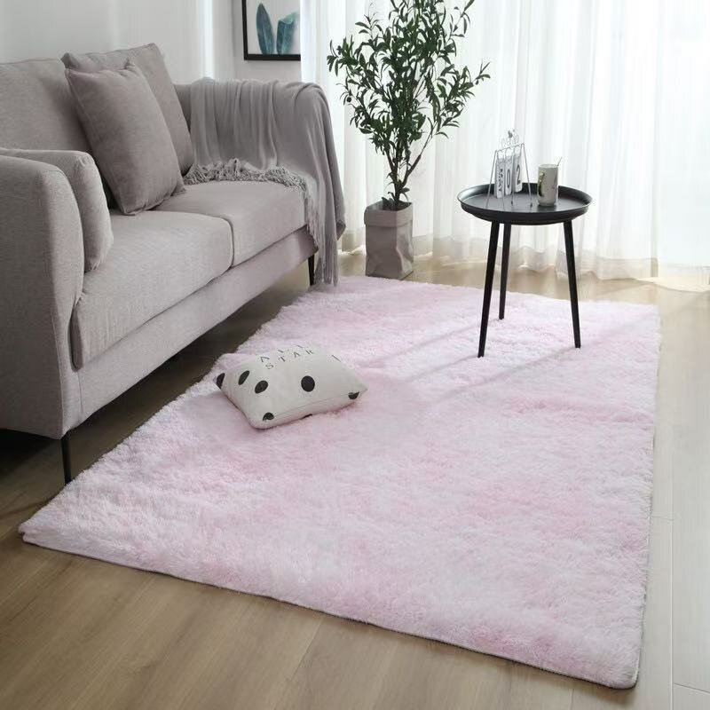 Ковёр с длинным ворсом 200x300, подходит для детской, прихожей, ванной, гостиной, у кровати, техника тай-дай, розовый тай-дай
