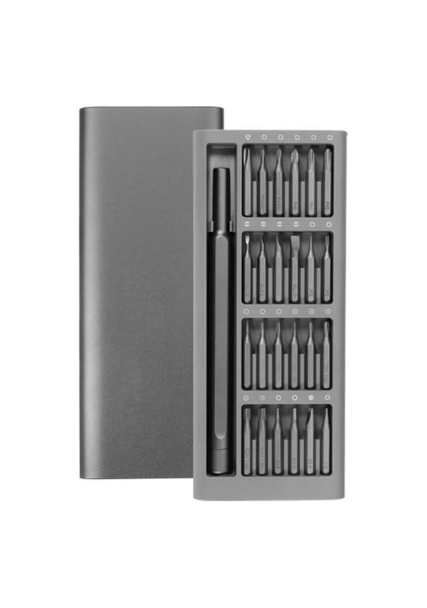 Набор отверток Xiaomi Mijia Professional Precision Multi-Tool Magnetic с аллюминиевым футляром PH000/00/0/1/2 SL1.5/2.0/3.0/4.0 P2/5 T2/3/4 TR5/6/8/10/15 H1.5/2.0 U2.6 Y1 2.3 для ремонта мобильных телефонов часов камер Размер упаковки 16.8*6.7*1.7см Вес