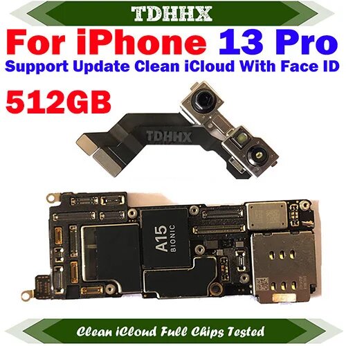 Материнская плата для iPhone 13 pro, поддержка обновления iOS, высококачественная 512GB WITH FACE ID