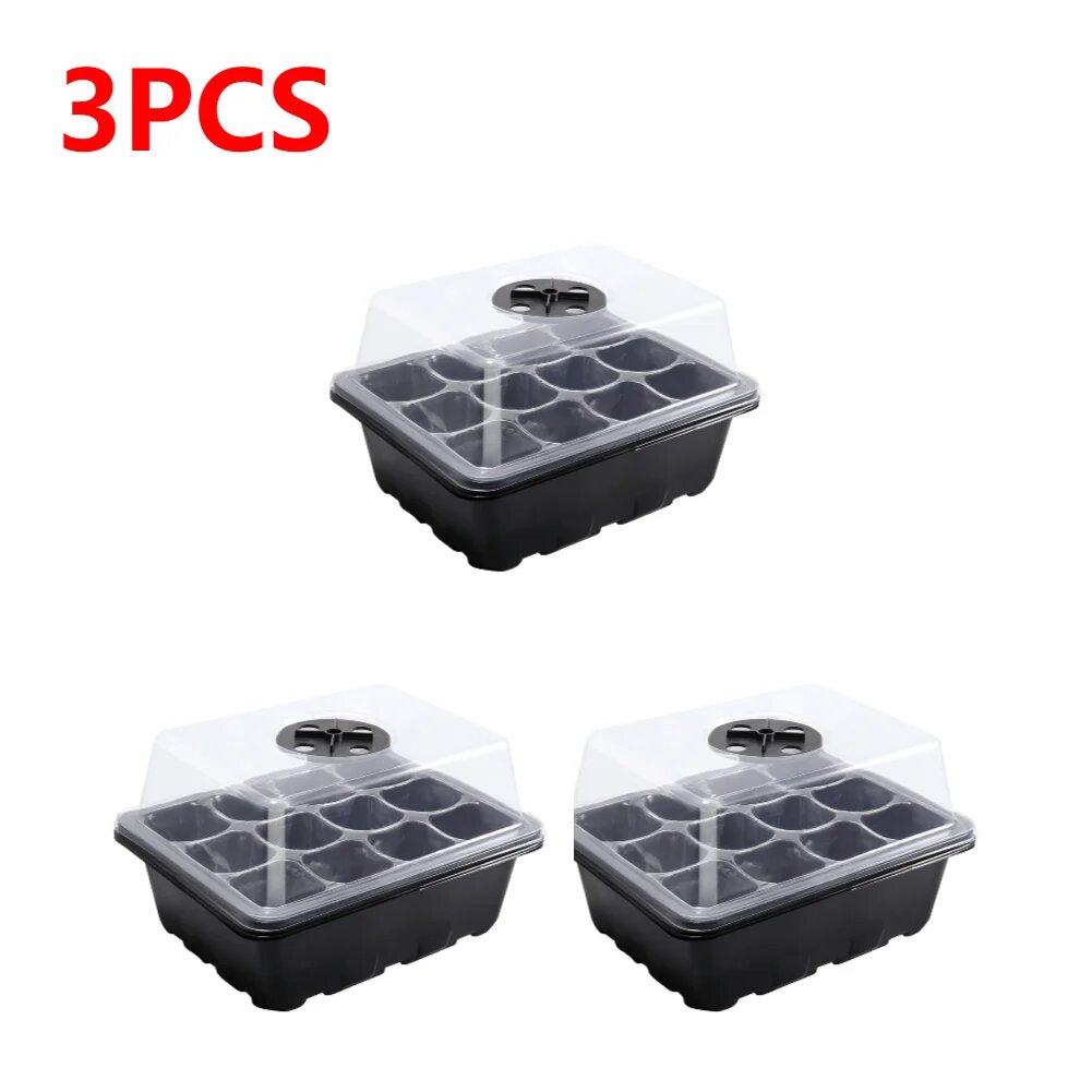 Лотки для рассады 12 ячеек, Black, 3шт