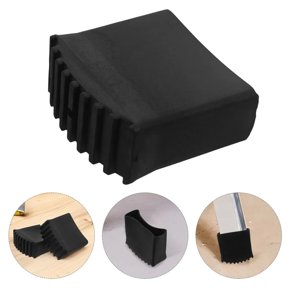 Резиновые черные накладки для ножек лестницы, антисскользящие, для защиты ступеней, 2 шт