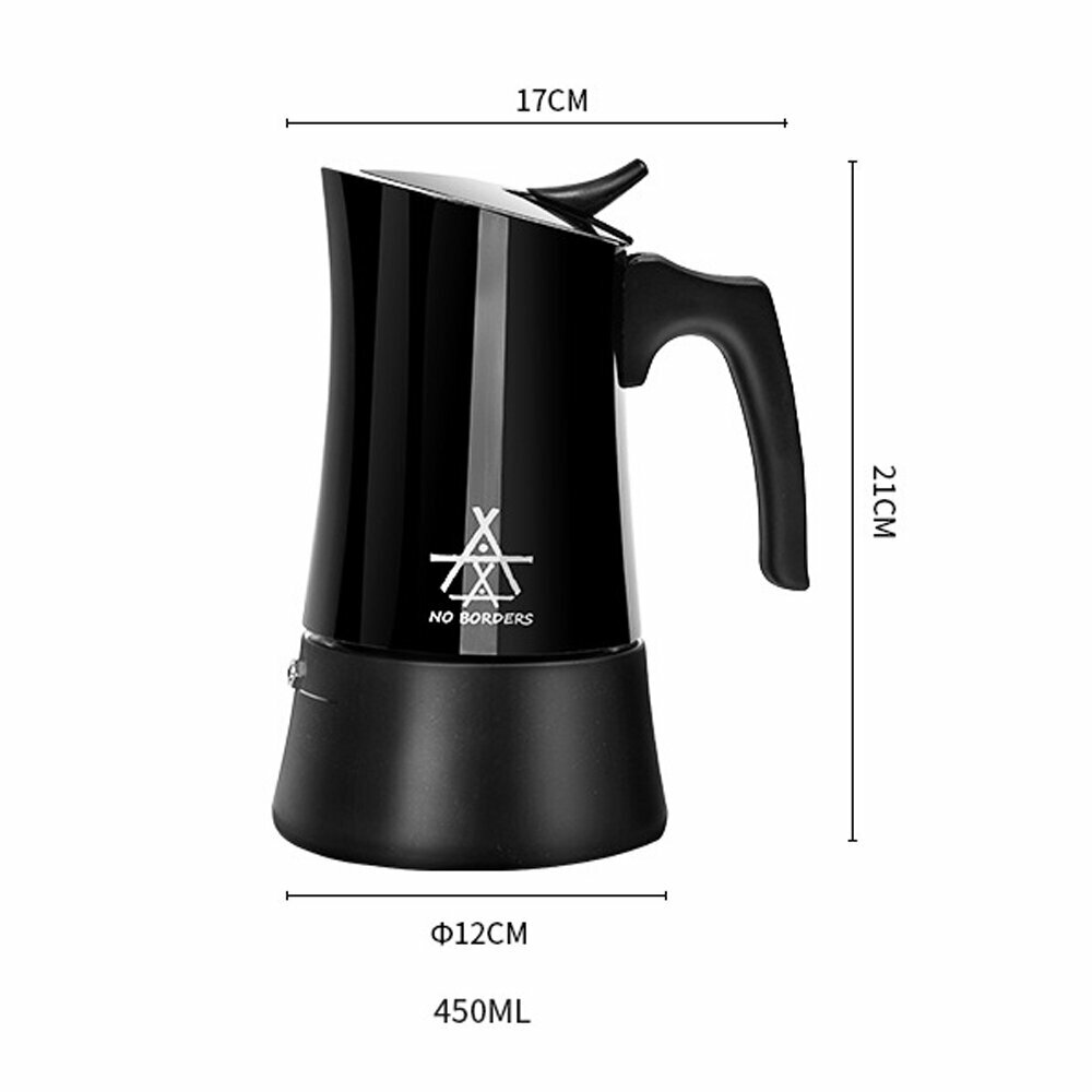 Итальянская кофеварка Moka Pot из нержавеющей стали для кемпинга