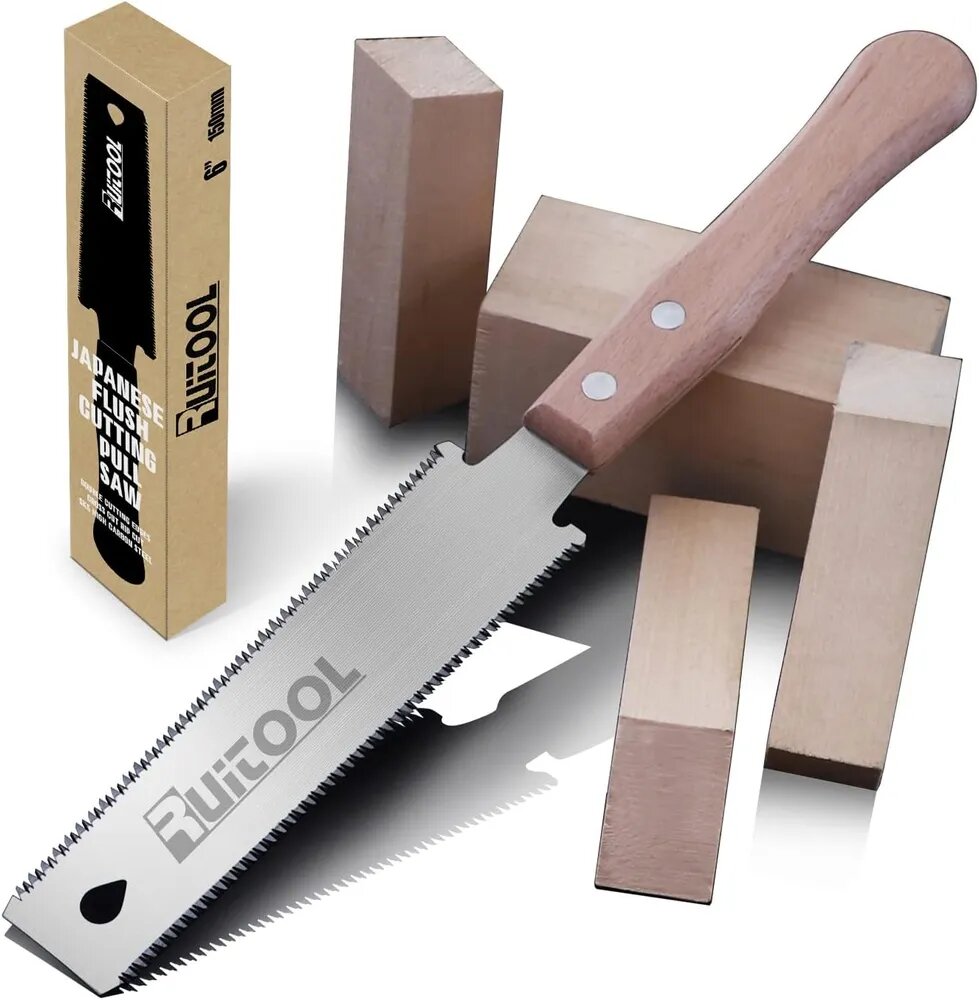RUITOOL Япония 6inch Двухлезвийная пила Ryoba SK5 с гибким лезвием 14/17 TPI, плоский рез, ручка из бука для столярных инструментов