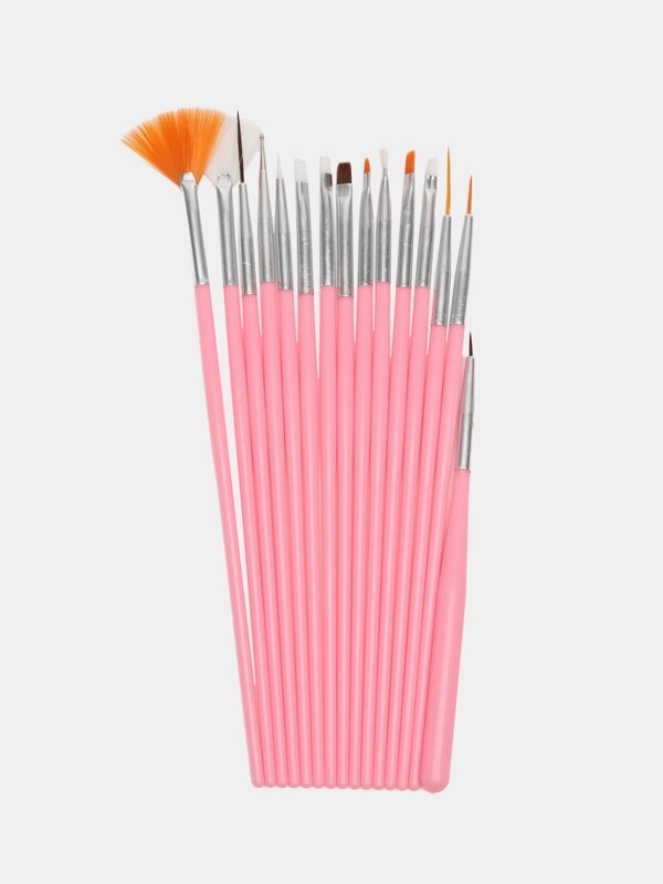 Набор кистей для маникюра и педикюра, 15 шт
