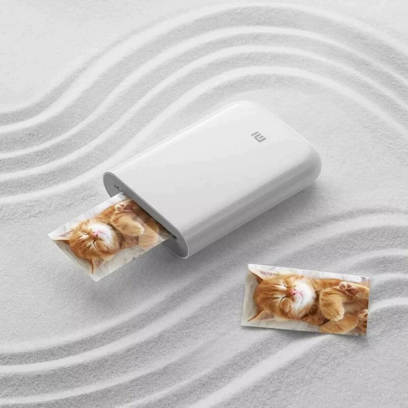 Мини-принтер цветной Xiaomi Mijia Portable Photo Printer AR ZINK для телефона, фотопринтер термо，50 Фотобумага.