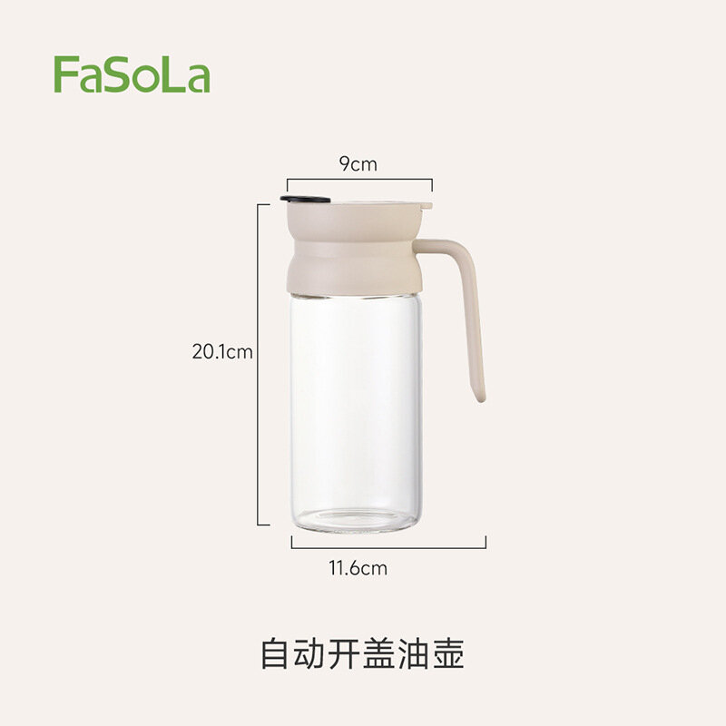 Стеклянная масленка FaSoLa для дома, автоматическое открывание и закрывание, большая емкость, масленка для соевого соуса, уксуса, приправы, гравитационная масленка