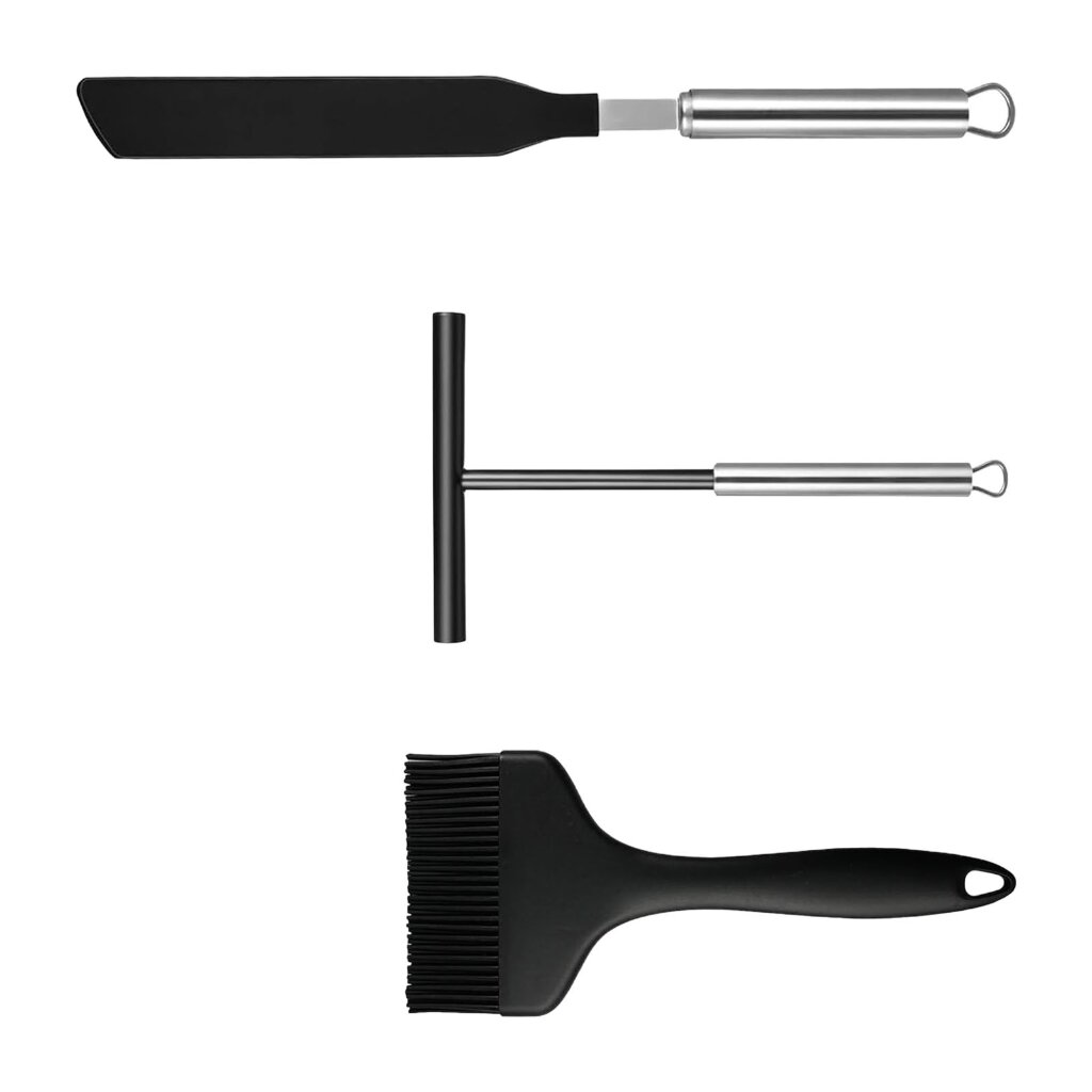 Набор Лопаток-Распределителей Для Блинов Из 3 Частей С Силиконовой Щеткой, Термостойкий Распределитель Блинов Для Кухонного Инструмента Для Выпечки