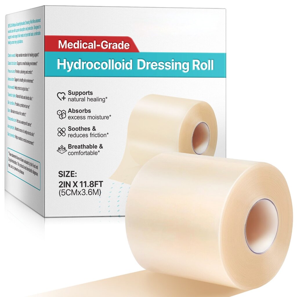 (1 Упаковка) Гидроколлоидные Бинты - Гелевые Пластыри на Подушечках и Пластыри для Ухода За Ранами, Водонепроницаемый Клей для Пальцев Ног