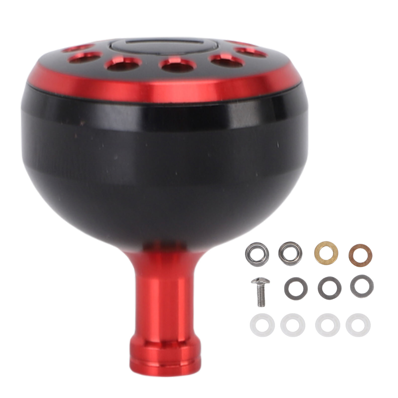 Рукоятка управления 38 мм подходит для рыболовной катушки SAD, эргономичная рукоятка из алюминиевого сплава, противоскользящая, для кастинговых катушек, модифицированный аксессуар, черный/красный.