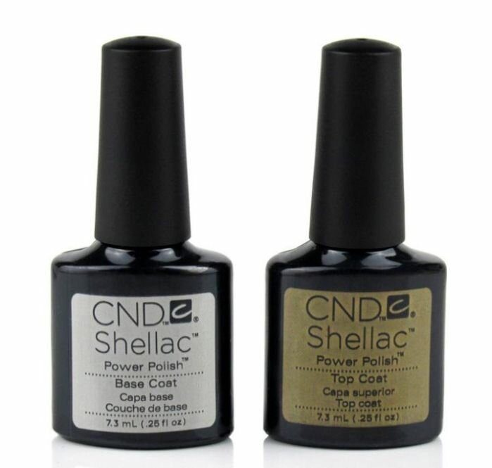 Эксклюзивный гельлак CND Shellac, 7.3 мл, комплект Base и Top Coat для базы