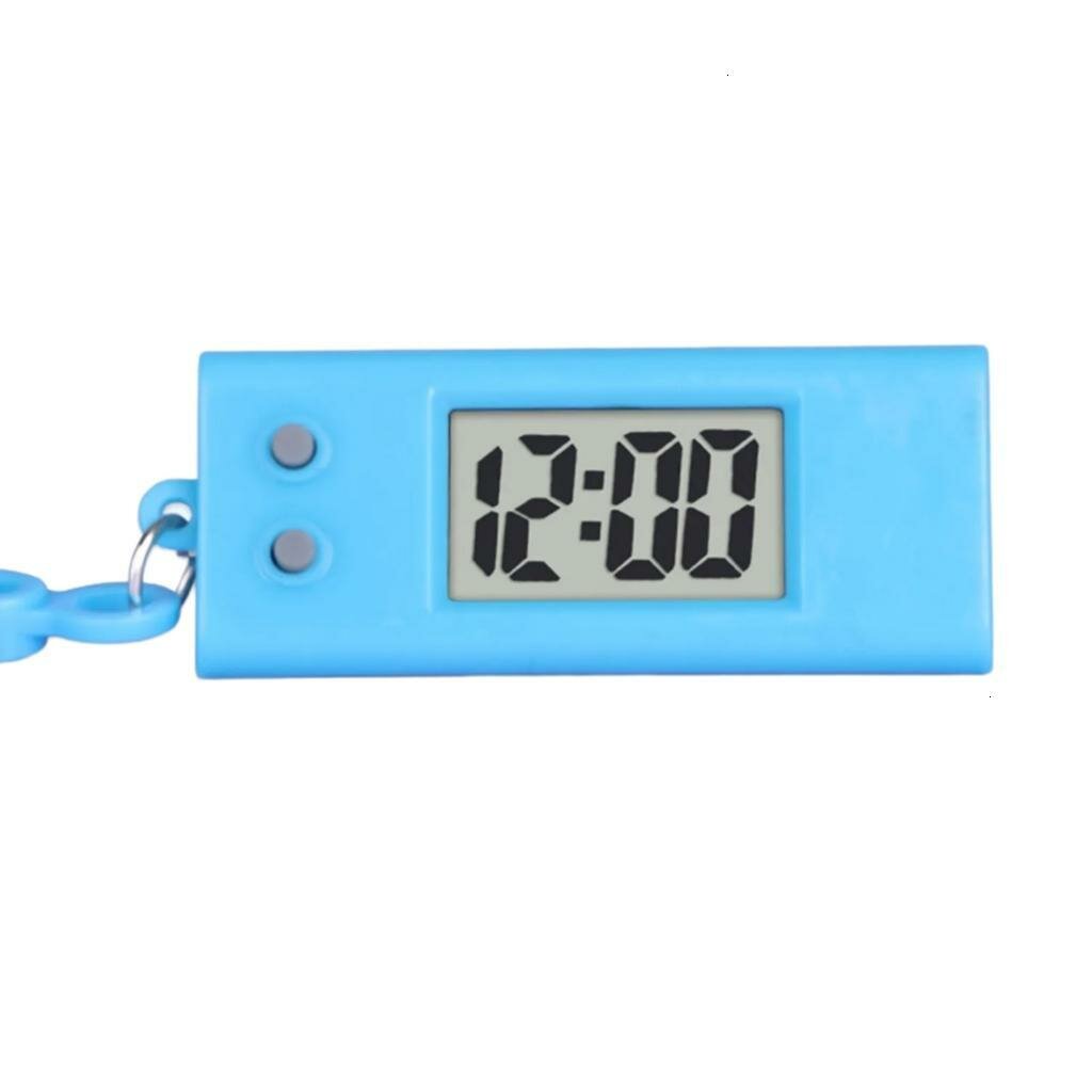 Брелок, Мини-портативные электронные часы с функцией отключения звука-синие