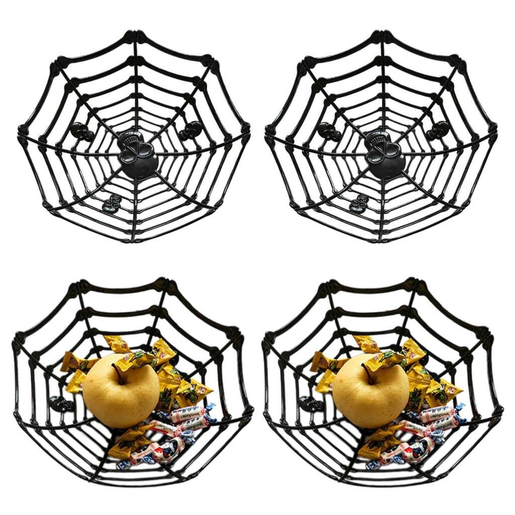 Набор из 4 пластиковых корзин для конфет, Черный