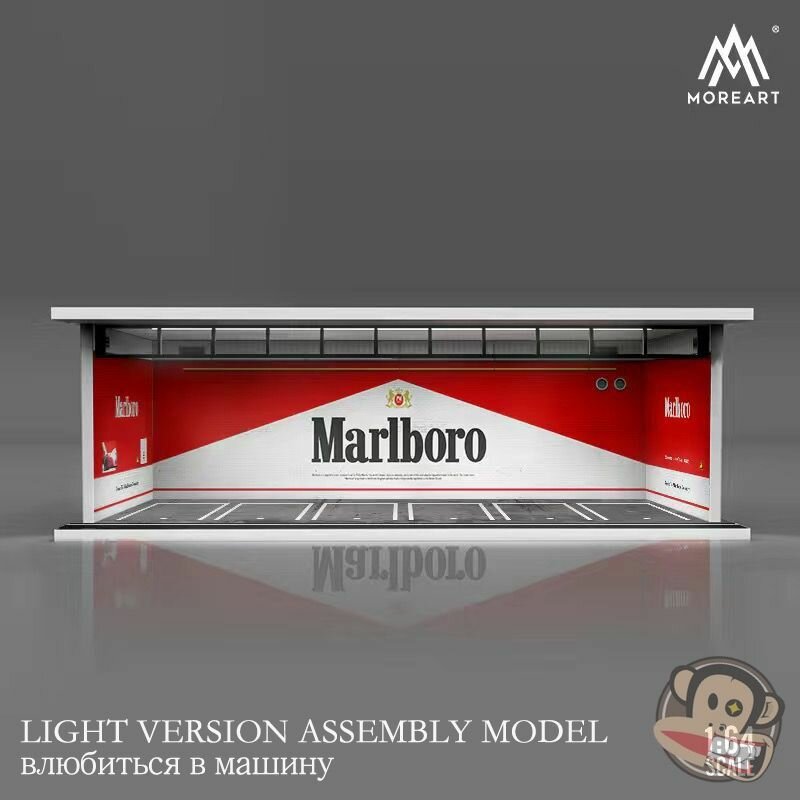 Meiduoxing(moreart) Диорама гараж с подсветкой для машинок для моделей 1:64, Porsche BMW NISSAN RWB BMW HKS ADVAN, Игрушечный гараж, парковка для машинок