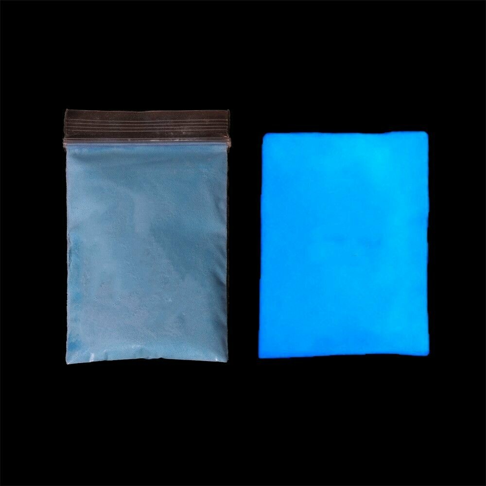 Люминофор порошок светящиеся в темноте светящийся 10 гр, цвет голубой