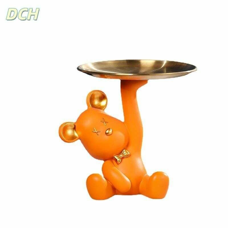Подставка DCH оранжевая в форме медведя с золотым поддоном для дома, кухни, столик