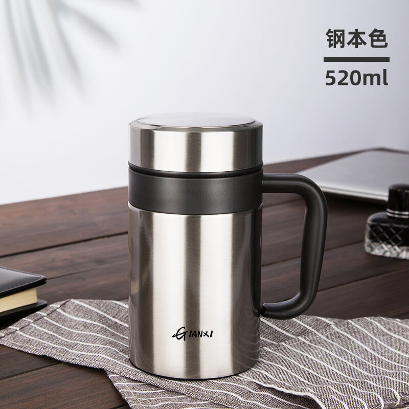 Высококачественная термокружка Jie'anxi с ручкой для мужчин и женщин, офисная кружка с внутренней оболочкой из нержавеющей стали 316, кружка для разделения чая и воды, кружка для встреч