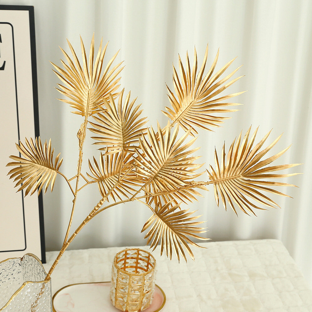 Горячая распродажаГорячая продажа 3-конечного веера, лист гинкго, искусственный цветок, золотая удача, красные плоды, зимнее зеленое украшение для новоселья, декор для гостиной