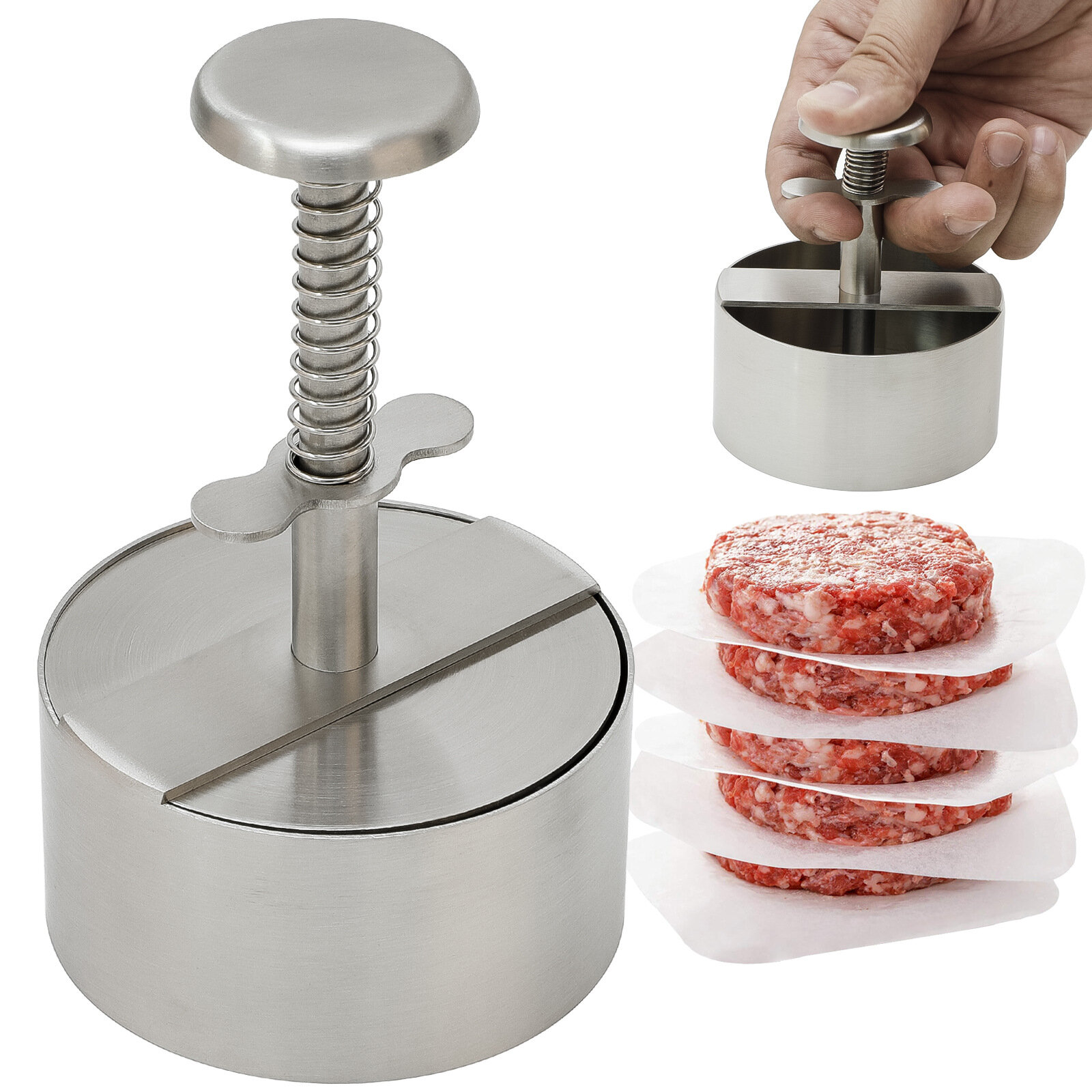 Пресс для мяса из нержавеющей стали 304, пресс для мясных пирогов, форма для рисовых шариков, ручной пресс для тортов, кухонные инструменты
