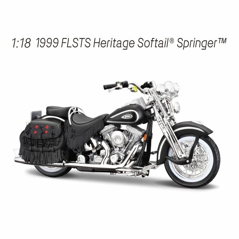 Машинки металлические Maisto 1:18 1999 FLSTS Heritage Softail Springer черный