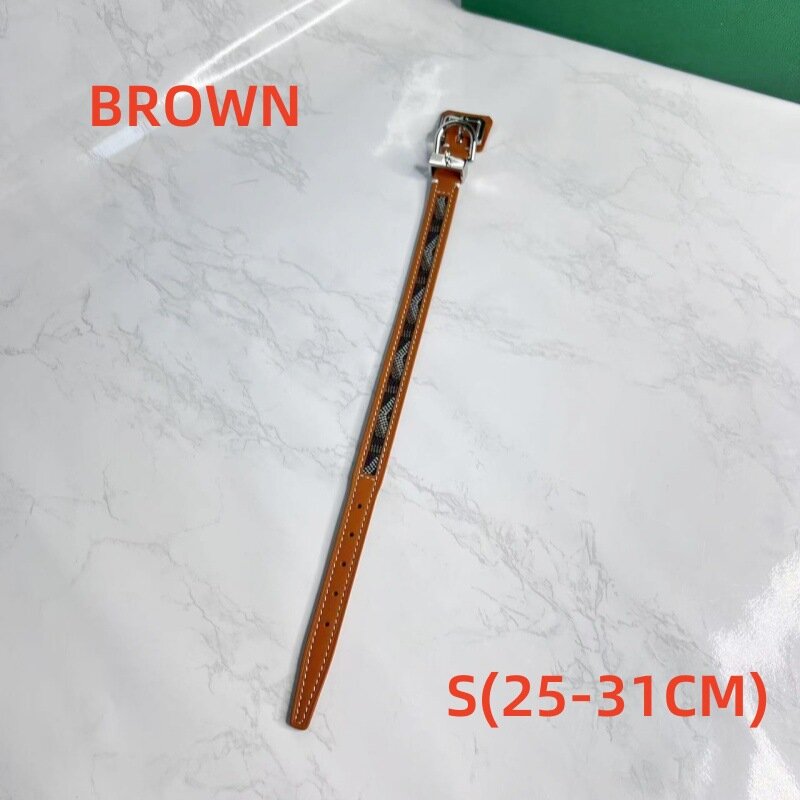 Ошейник для собак из кожи PetCollar, маленький и средний, товары для домашних животных Goyard, ошейник для кошек и французских бульдогов, маленький