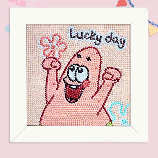 Алмазная мозаика «Губка Боб Квадратный штан» для детей, набор для творчества, алмазная живопись по точкам, наклейки с