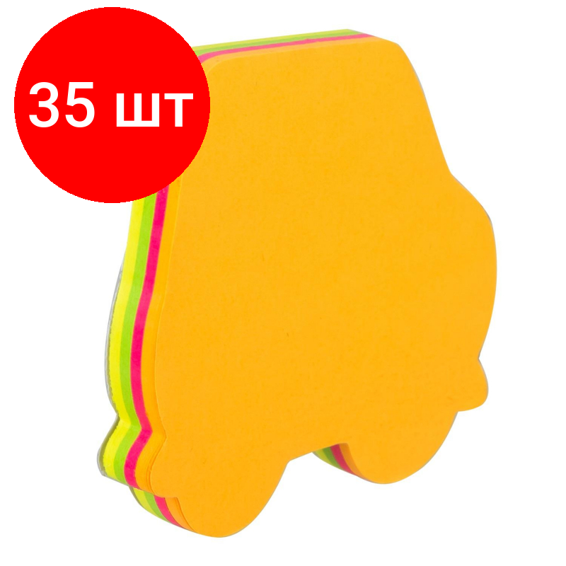 Комплект 35 штук, Стикеры с клеевым краем Deli 76х76 мм,20 листов, форма в асс-те