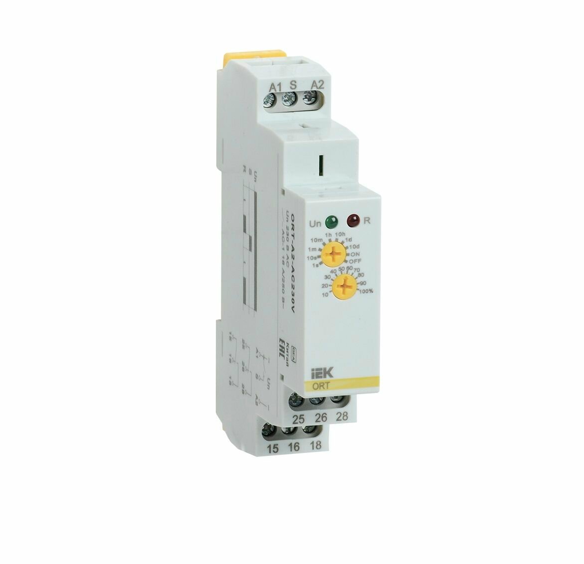 Реле задержки включения ONI 2 контакта, 230 В, переменный ток, модульное исполнение