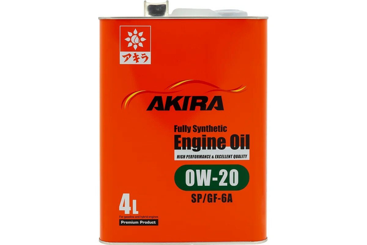 Масло моторное синтетическое AKIRA ENGINE OIL SP/GF-6A 0W-20, 4л, арт. A00032230-004