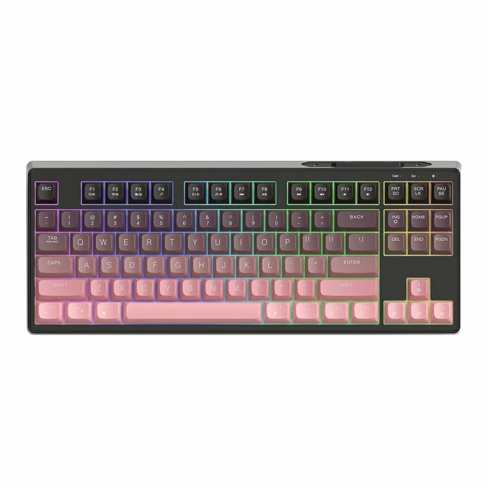 ATTACK SHARK Игровая клавиатура беспроводная M87, Английская раскладка, светло-розовый