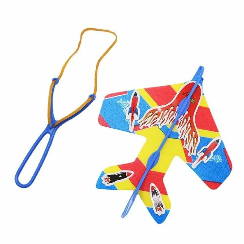 Самолет пенопластовый с запуском с рогатки, Светящаяся игрушка-планер