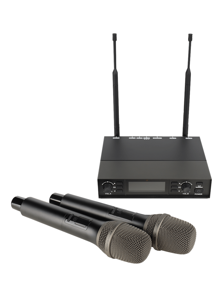 Axelvox UHF 650 - 758 MHz, LCD DSP, - 2 Микрофонная радиосистема подавитель обратной связи, цифровая модуляция, дисплей, ручной микрофон шт.