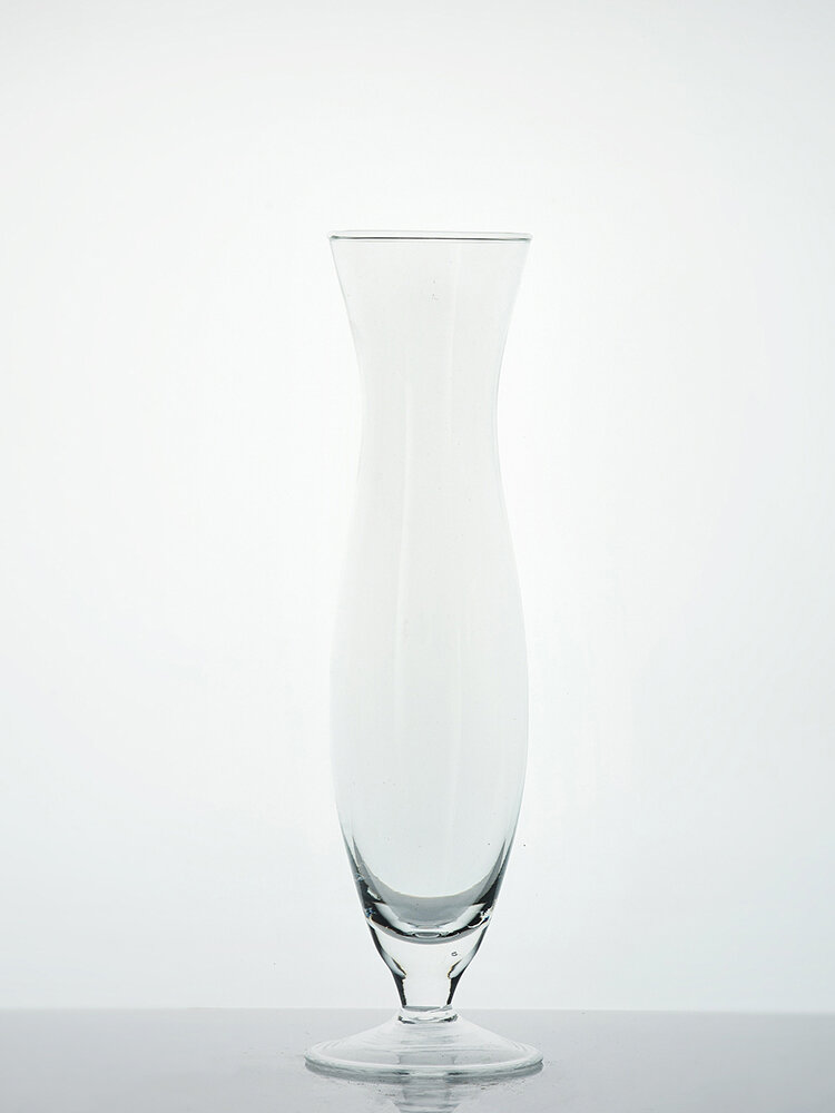 Ваза стеклянная на ножке для цветов и декора, высота 20 см, диаметр 5 см, Неман