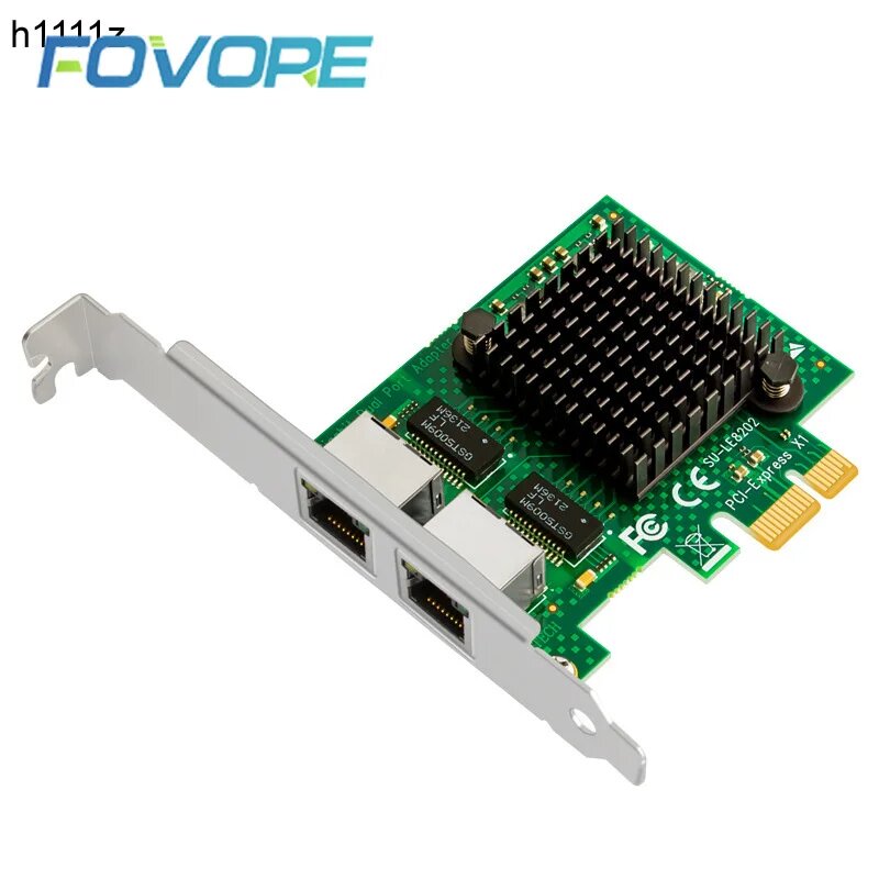 Сетевая карта PCI Express PCI-E 1X Gigabit 2-портовый сервер RJ45 Сетевая карта адаптера локальной сети 10/100/1000 Мбит/с Ethernet-контроллер для ПК