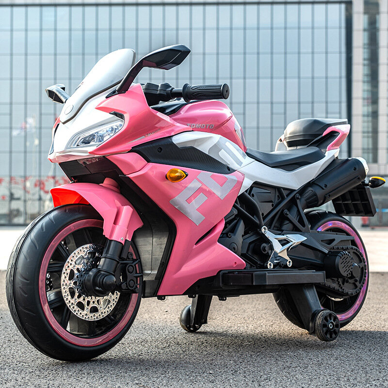 Детский электрический мотоцикл для мальчиков и девочек, игрушечная машина с перезаряжаемой батареей, двухколесный мотор, управление через Bluetooth