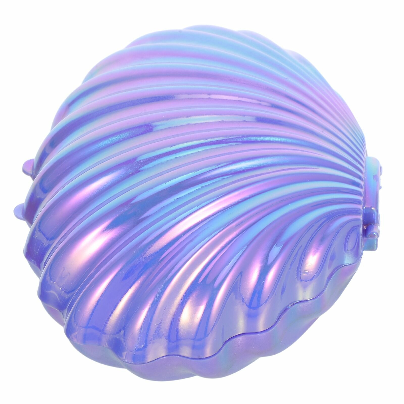 Фиолетовая пластиковая коробка-ракушка из пп для хранения сладостей и мелочей