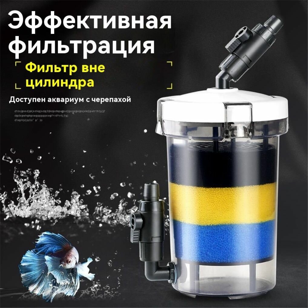 Эксклюзивный внутренний фильтр sunsun LW603 с интегрированной губкой и 16 мм клапаном, комплектуется без насоса, фитингов и труб в прозрачном корпусе