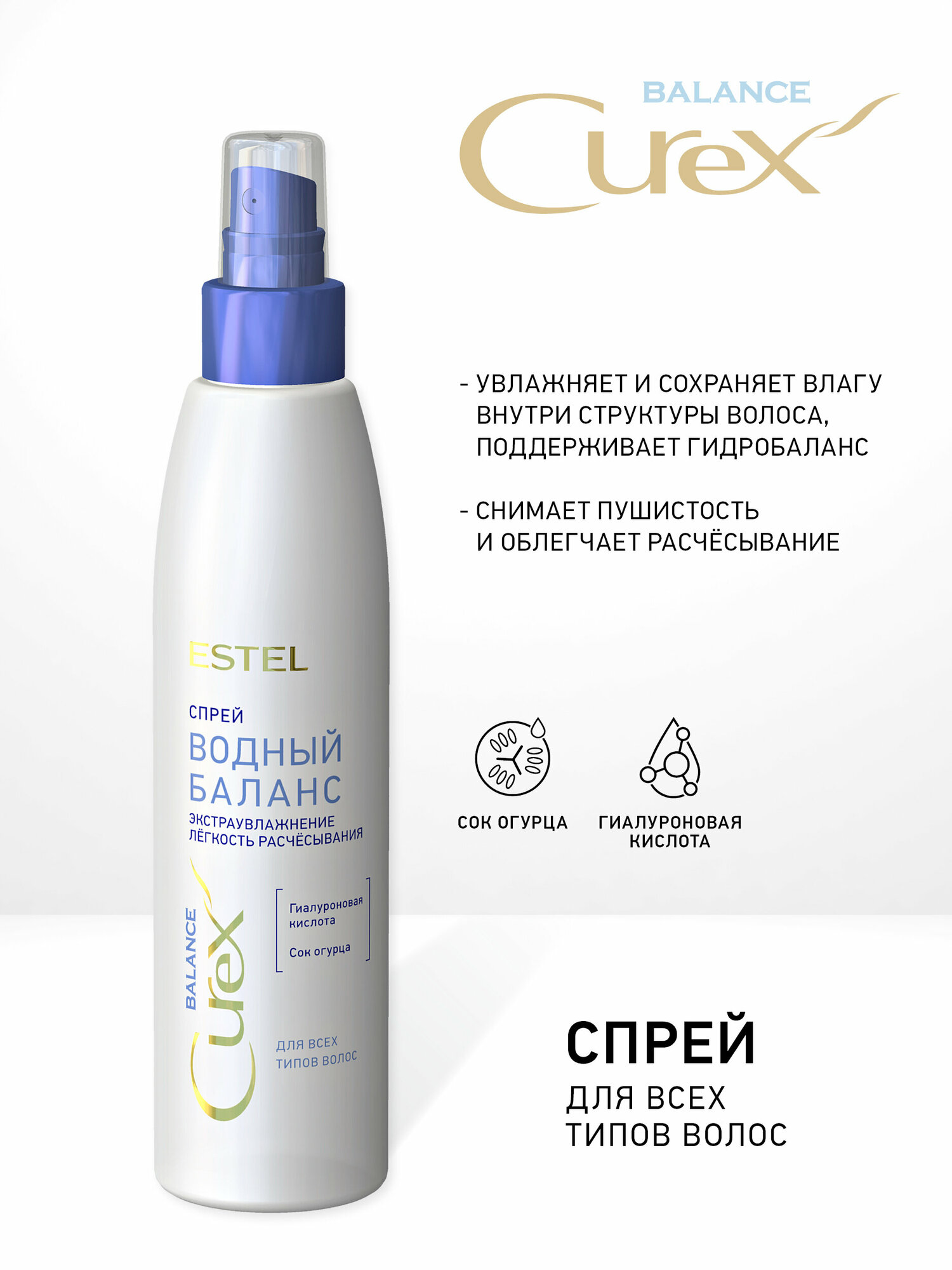 Спрей "Водный баланс" для всех типов волос CUREX BALANCE (200 мл)