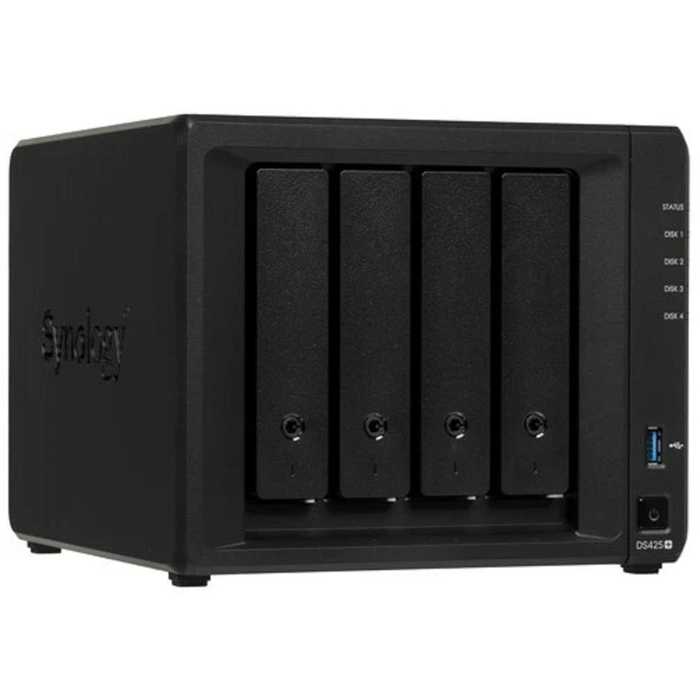 Synology Дисковый массив DS425+ Сетевое хранилище NAS black Intel J4125 2Gb 4 3.5" 2.5"SATA SSD + 2 NVMe RAID 1x1Gb 1x2.5Gb 2xUSB 3.2 no WIFI