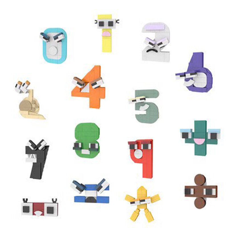 Набор строительных блоков MOC, головоломка, собранная своими руками, алфавит, легенда монстра, комбинация чисел, сложение, вычитание, умножение и деление, детские развивающие игрушки
