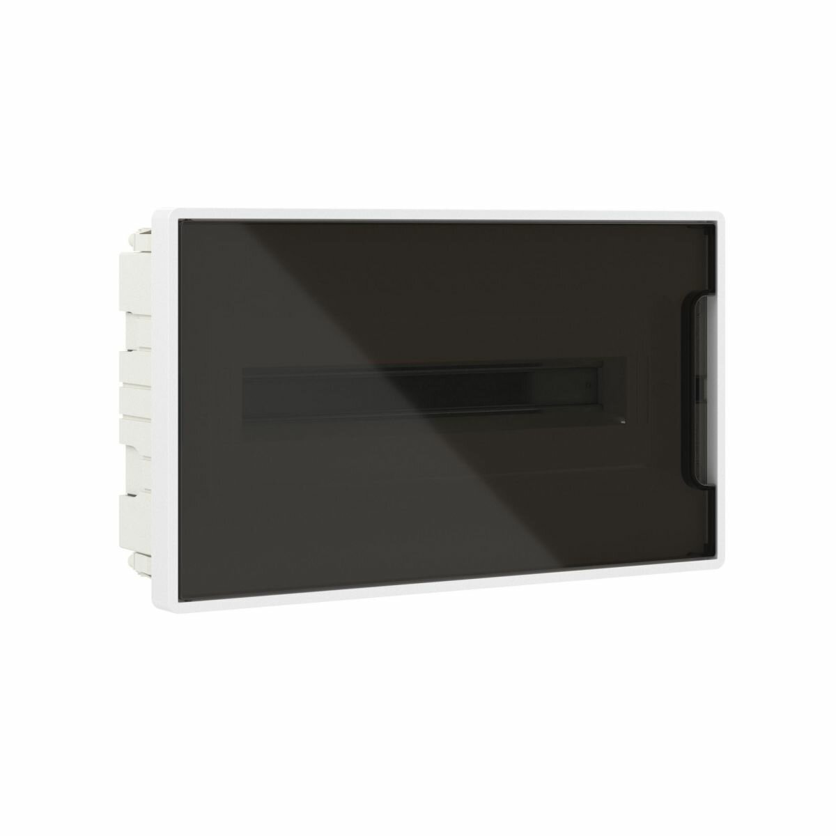Щиток встраиваемый FRAME 18мод с тонированной дверцей с 2 шинами PEN на 8 и 10 отверст. бел. DKC F18B1WD