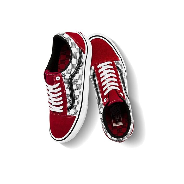 Кроссовки VANS Old Skool, размер EU 35 стопа (22CM), белый-красный — фото 1