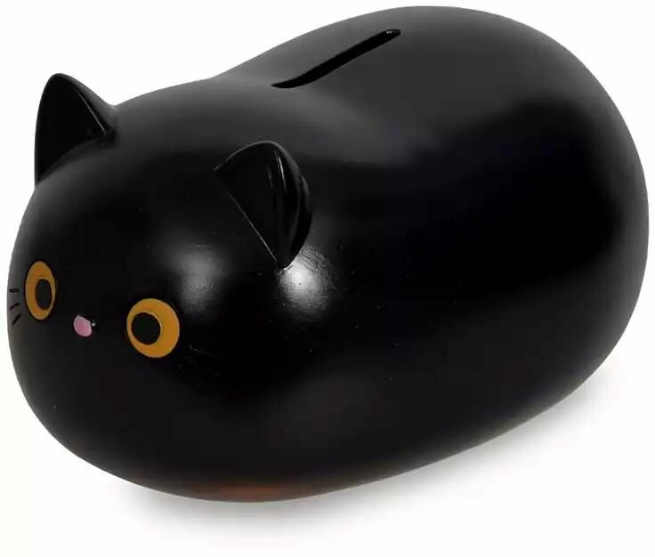 Копилка КНР "Черный кот", 18х12х10 см, с оранжевыми глазками