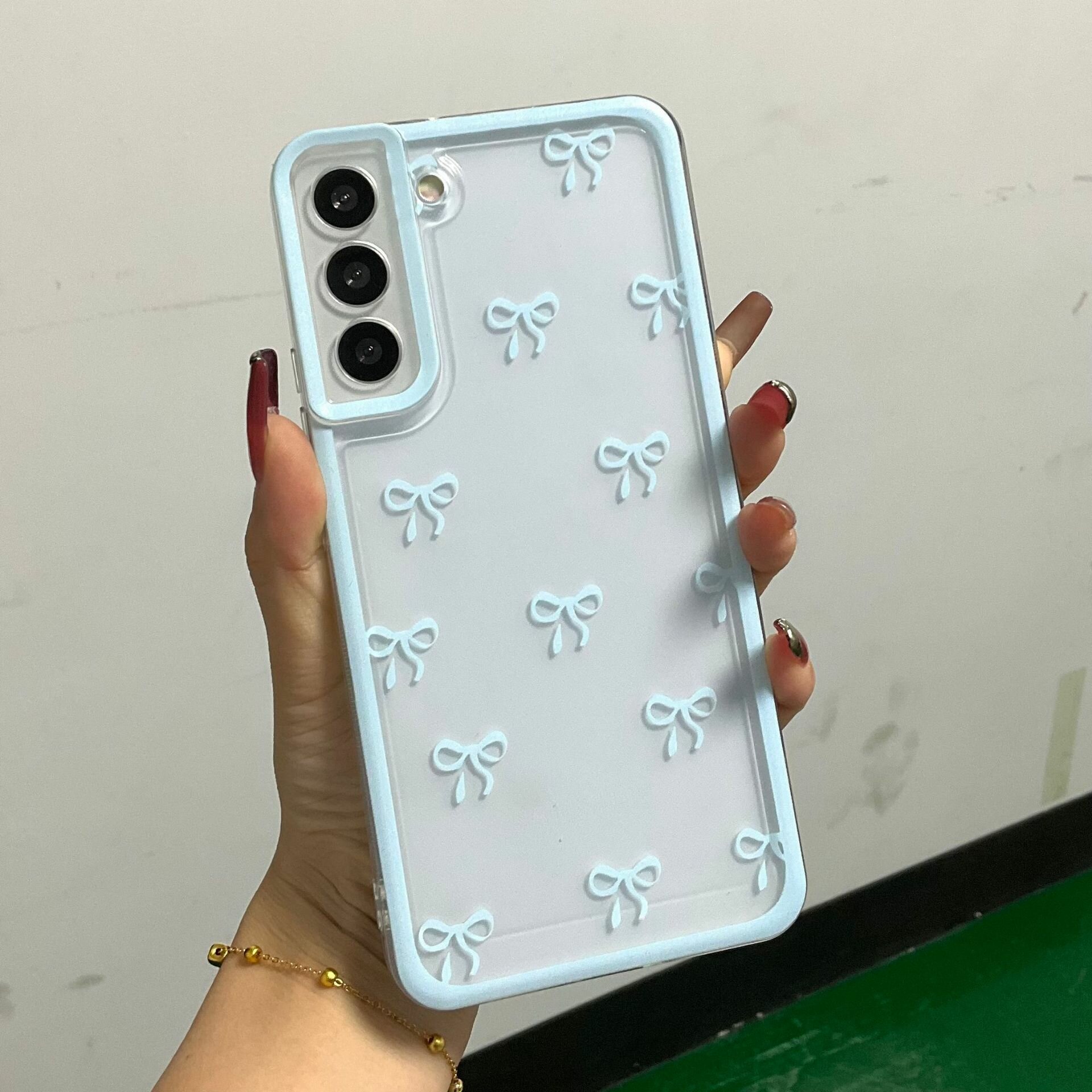 Маленький бантик Простой мультяшный синий бант-Samsung S21Ultra5G