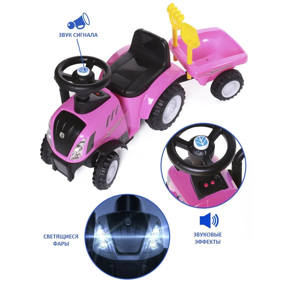 Детская каталка-трактор New Holland с фарами и звуковыми эффектами для детей от 1 года — фото 1