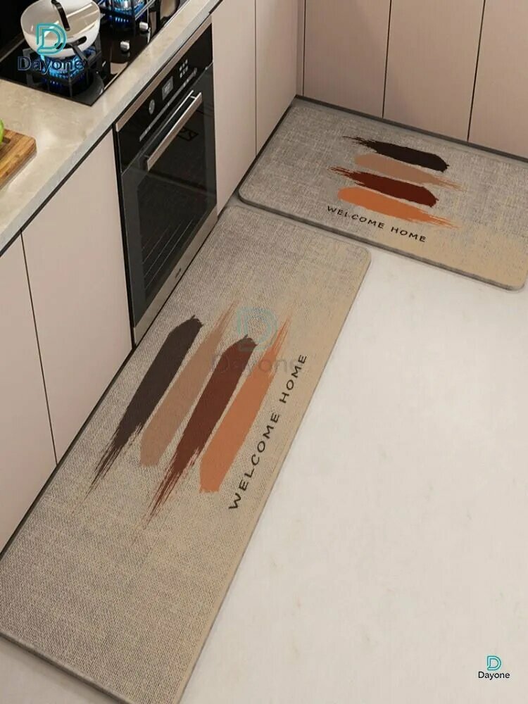 Ковер дорожка 45x180 смКухонный коврик из тканого льна, нескользящий и легко моющийся.