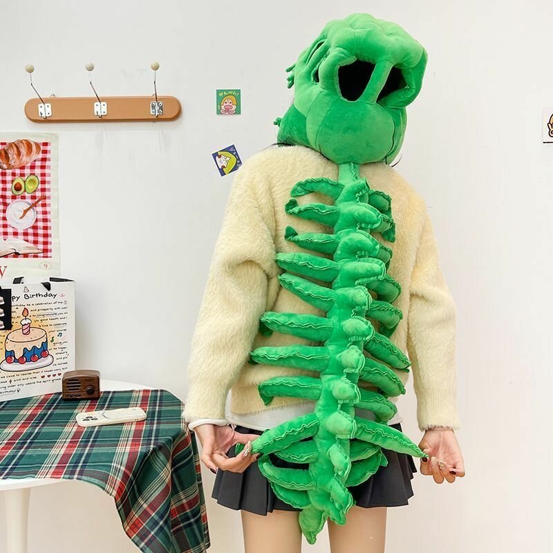 Новая китайская плюшевая игрушка в виде скелета динозавра, олень Хан в том же стиле, необычная кукла с экзоскелетом, шляпа динозавра для женщин