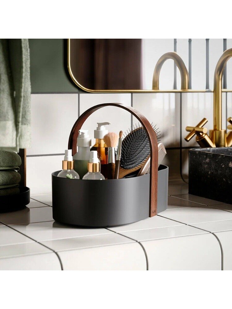 Органайзер для косметики с ручкой Umbra Bellwood Caddy, черный/орех