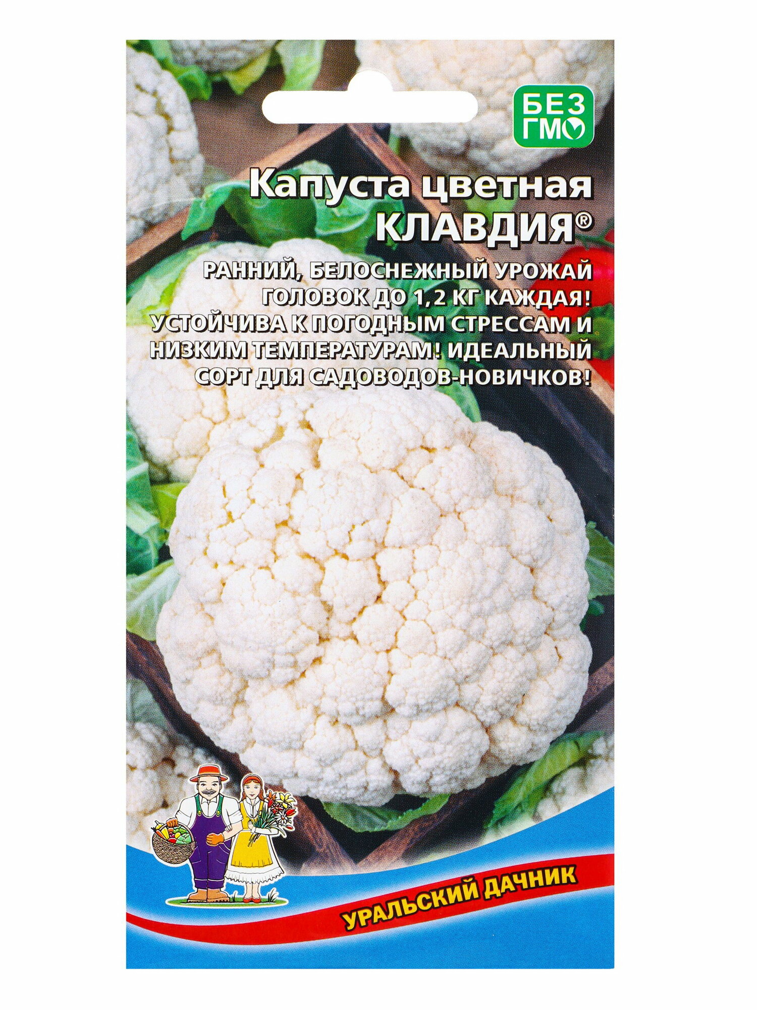 Семена Капуста цветная "Клавдия" 0.25 г, сроки созревания: сверхранний (скороспелый), 3 шт.