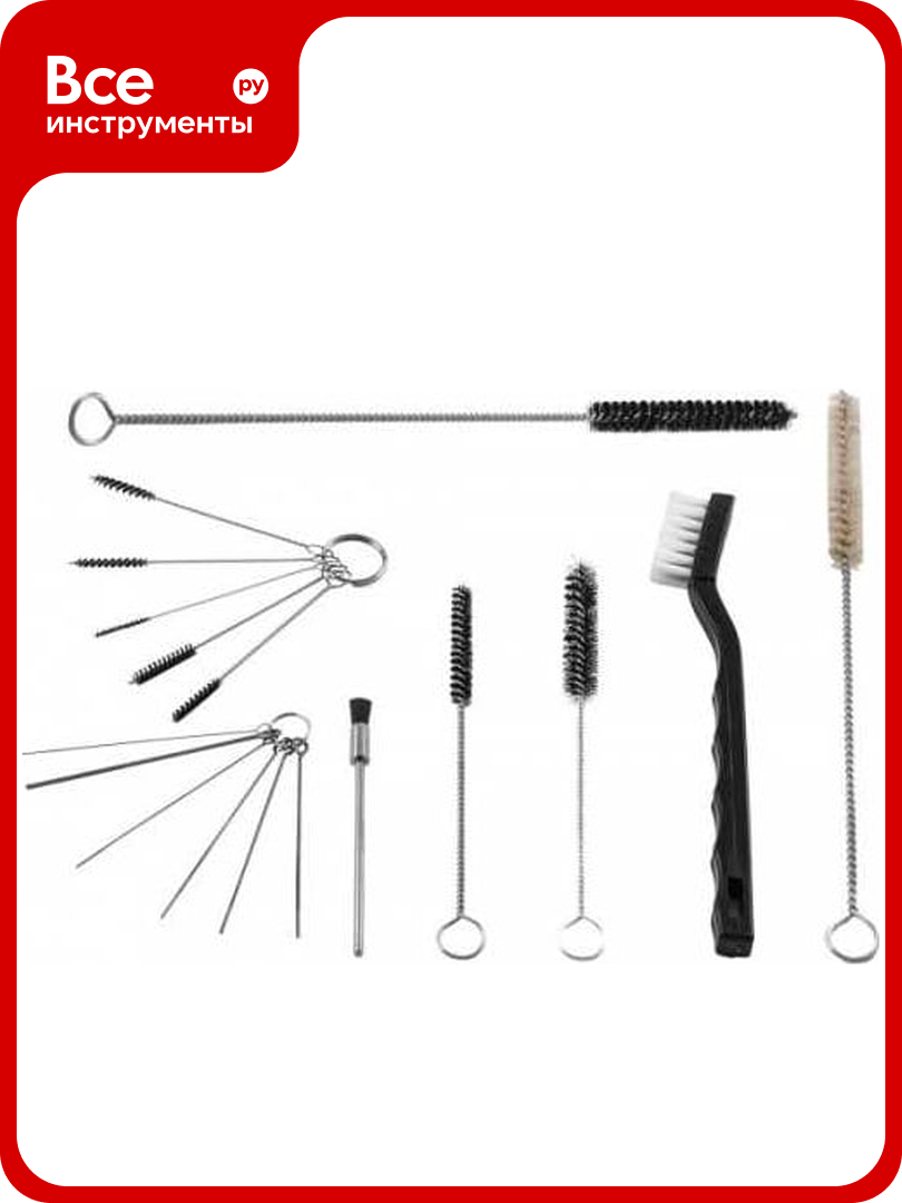 Инструменты для чистки пневмоинструмента Airline набор 21 предмет (щетка, кисточка, ершики, иглы) ATSGR030